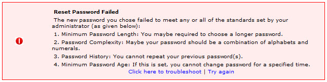 How to reset password